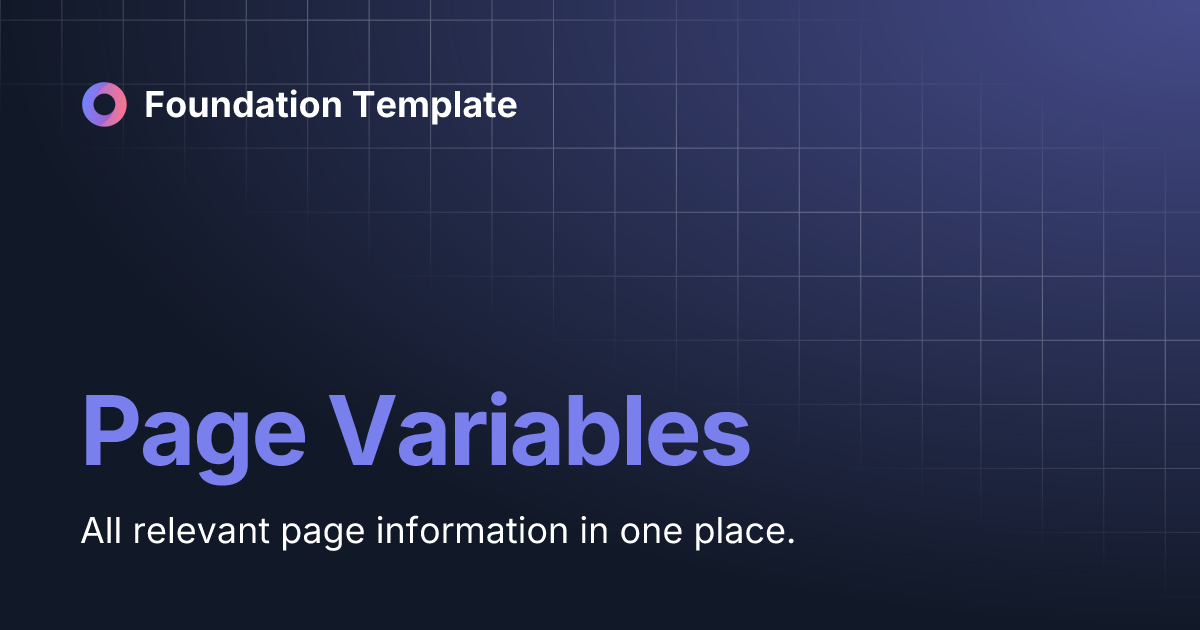 Page Variables | Foundation Template