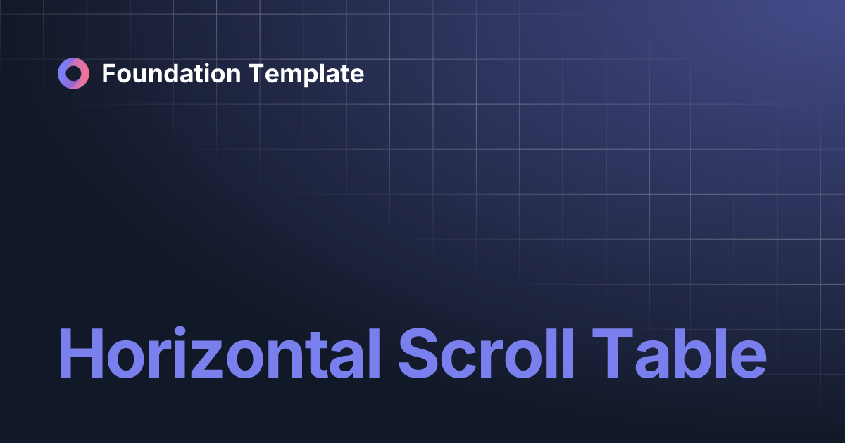 Horizontal Scroll Table | Foundation Template