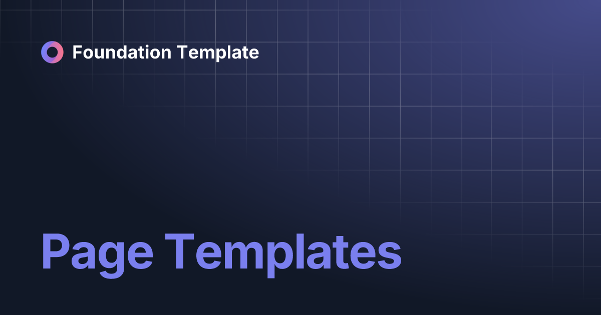 Page Templates | Foundation Template